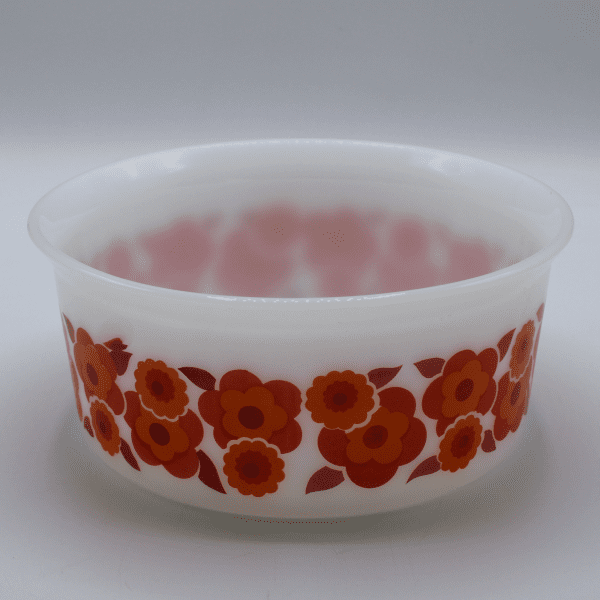Vintage Arcopal Pyrex schaal “Lotus” rood /oranje – Nonna's Vintage